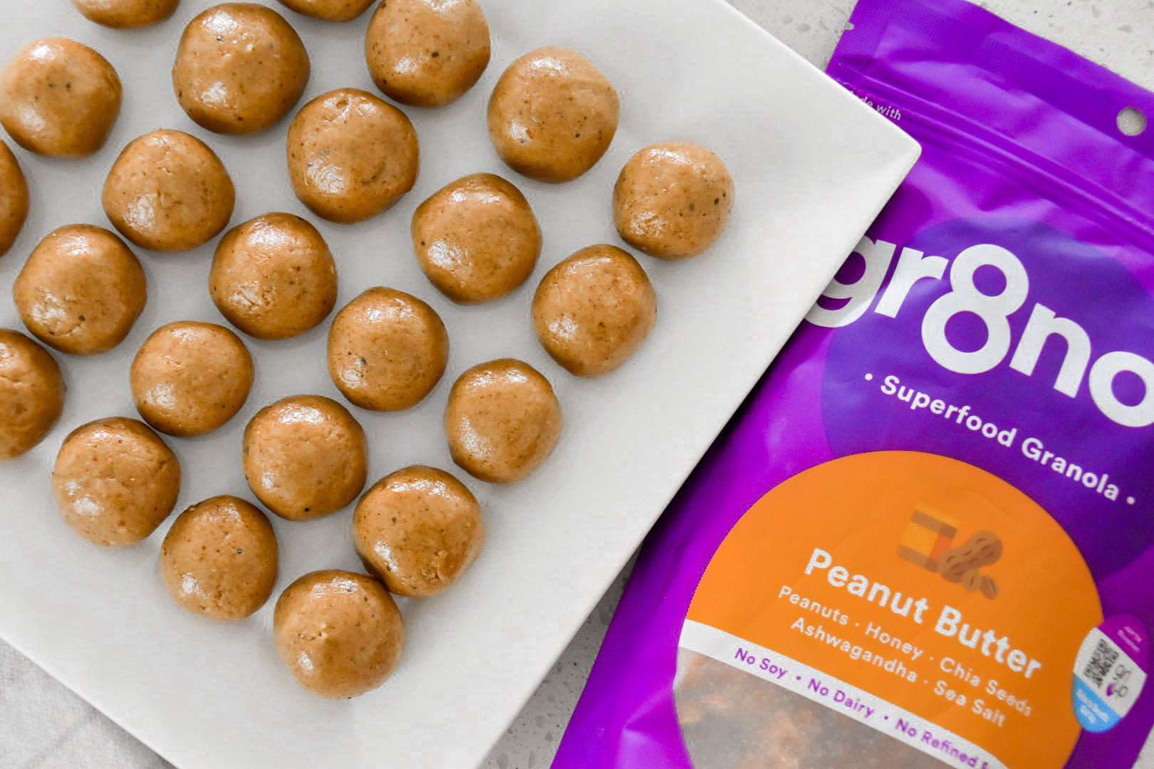 Peanut Butter Cookie Dough Protein Balls – gr8nola